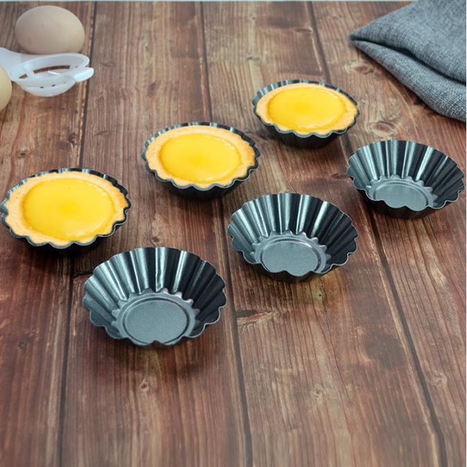 Jual Cetakan Kue Pie mini Egg Tart Mold Loyang Pie Anti Lengket Carbon ...