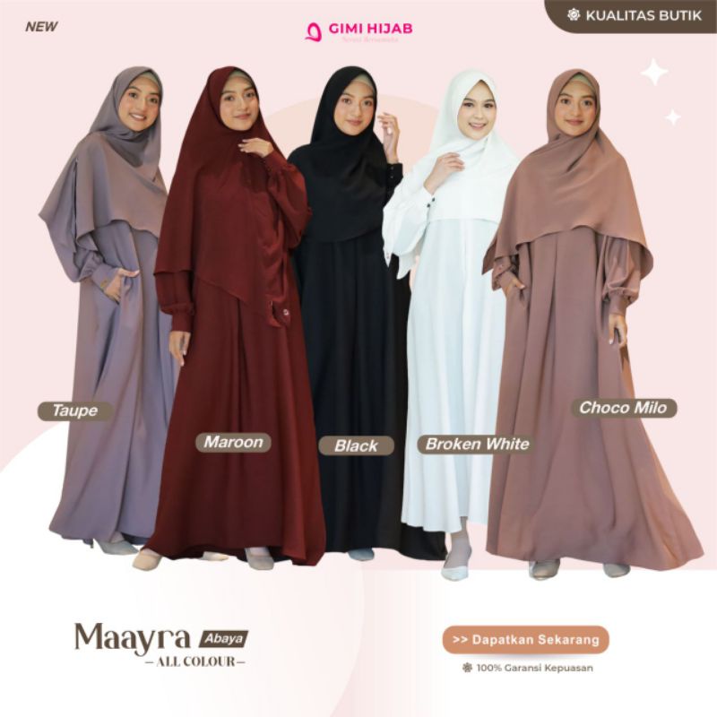 Jual MAAYRA ABAYA ori by gimihijab (bisa set Khimar) | Shopee Indonesia
