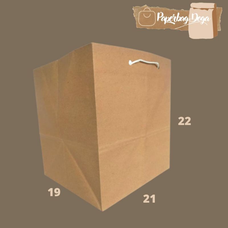 Jual (ISI 12)PAPERBAG PAPER BAG KOTAK NASI R8 POLOS COKLAT 21X19X22 ...