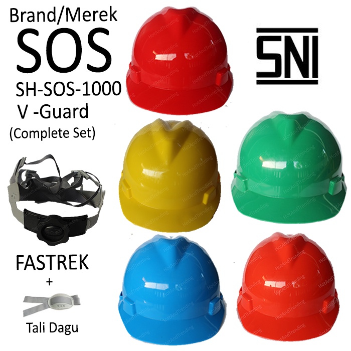 Jual Helm Proyek / Safety Helmet Super V-Guard SOS FASTREK + Tali Dagu ...