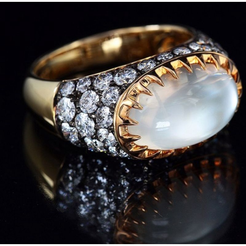 Jual natural [MOONSTONE CEYLON SRILANKA WITH RING GOLD 18K] biduri ...