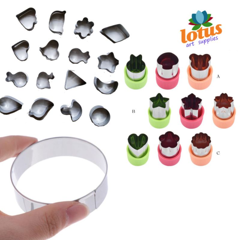 Jual Stainless Metal Clay Cutter / Aneka Cetakan Mold Polymer / Fondant ...