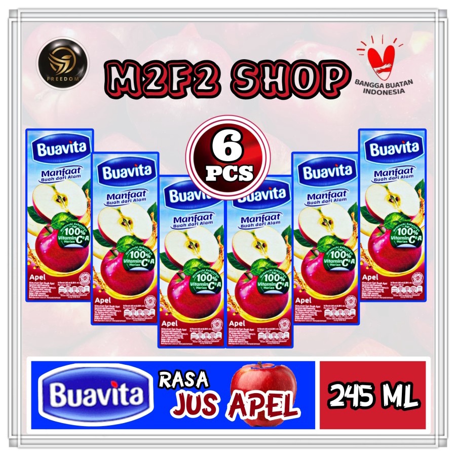 Jual Jus Buavita Rasa Apel Kotak | Juice Apple - 245 ml (Kemasan 6 Pcs ...