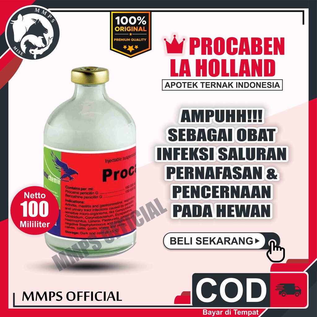 Jual Procaben LA 100 ml Pengganti Penstrep 400 Original Obat Hewan ...