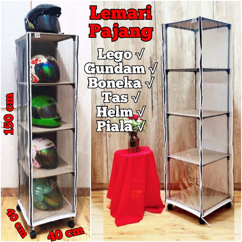 Jual Lemari Pajang Minimalis multiguna Rak Helm Mainan Lego Gundam ...
