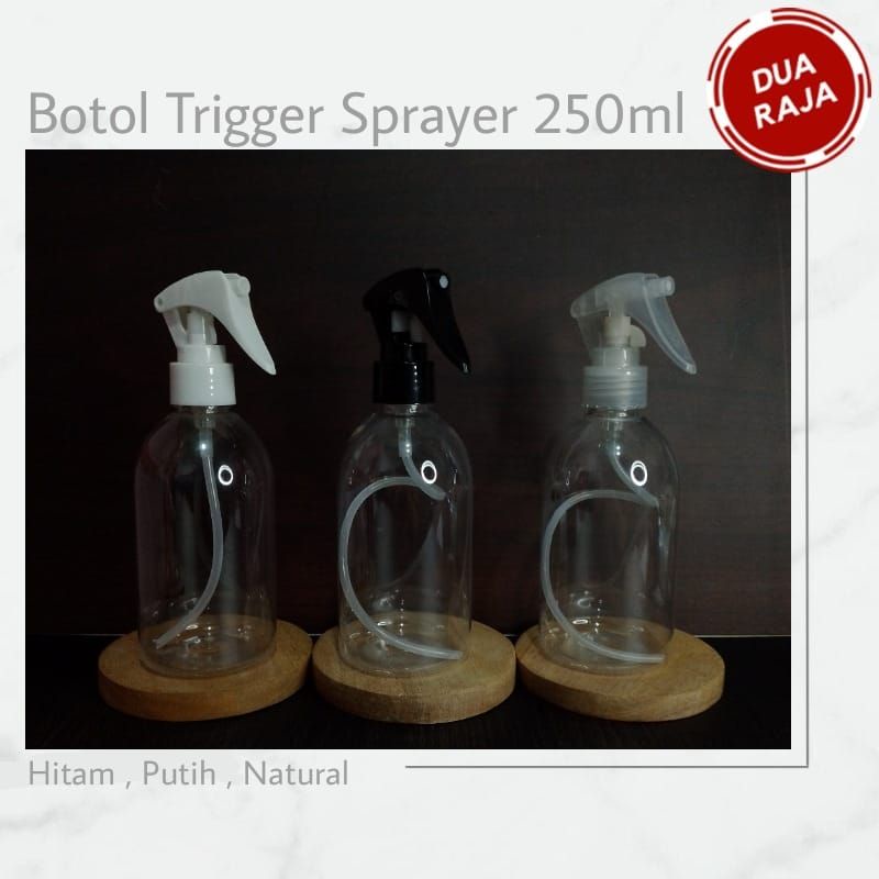 Jual Botol Isi Ulang Semprotan Trigger Spray 250ml Oval Plastik Hitam Putih Natural | Shopee ...