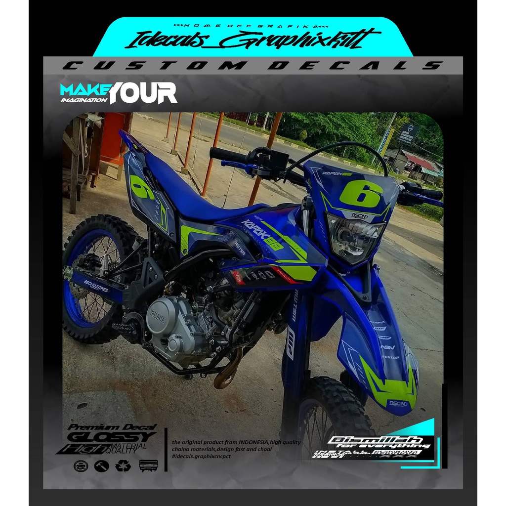 Jual 00406 sticker decals fullbody yamaha wr155 tema garis stabilo ...