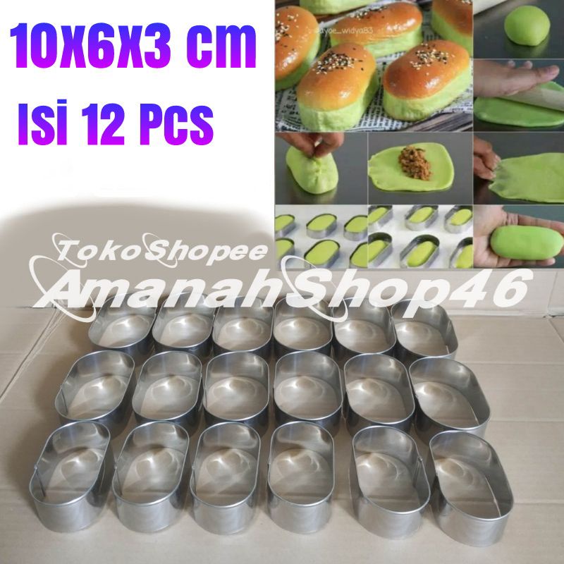 Jual 12 Pcs Ring Roti Oval Ring Hotdog Ring Cutter Stainles Cetakan Kue ...