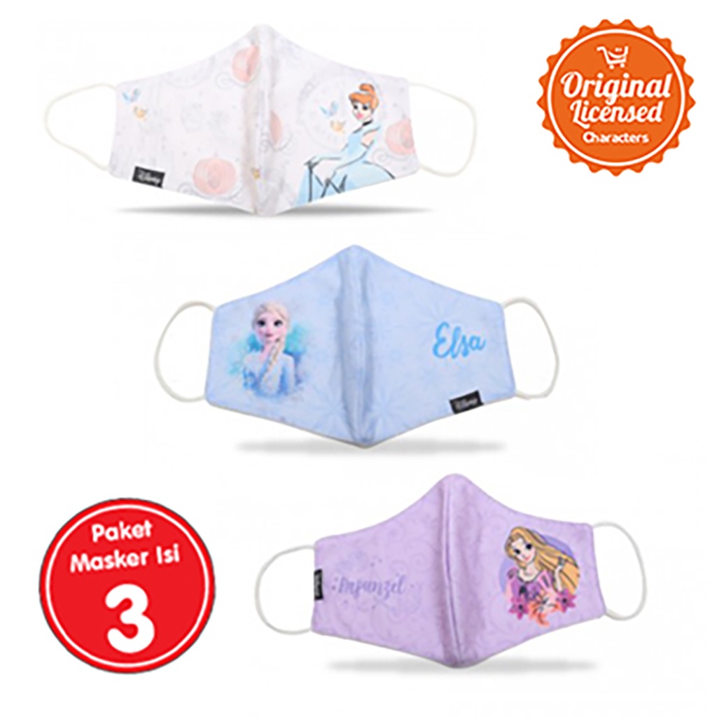 Jual Paket Masker Perempuan Dewasa Disney Cinderella, Rapunzel, Elsa ...