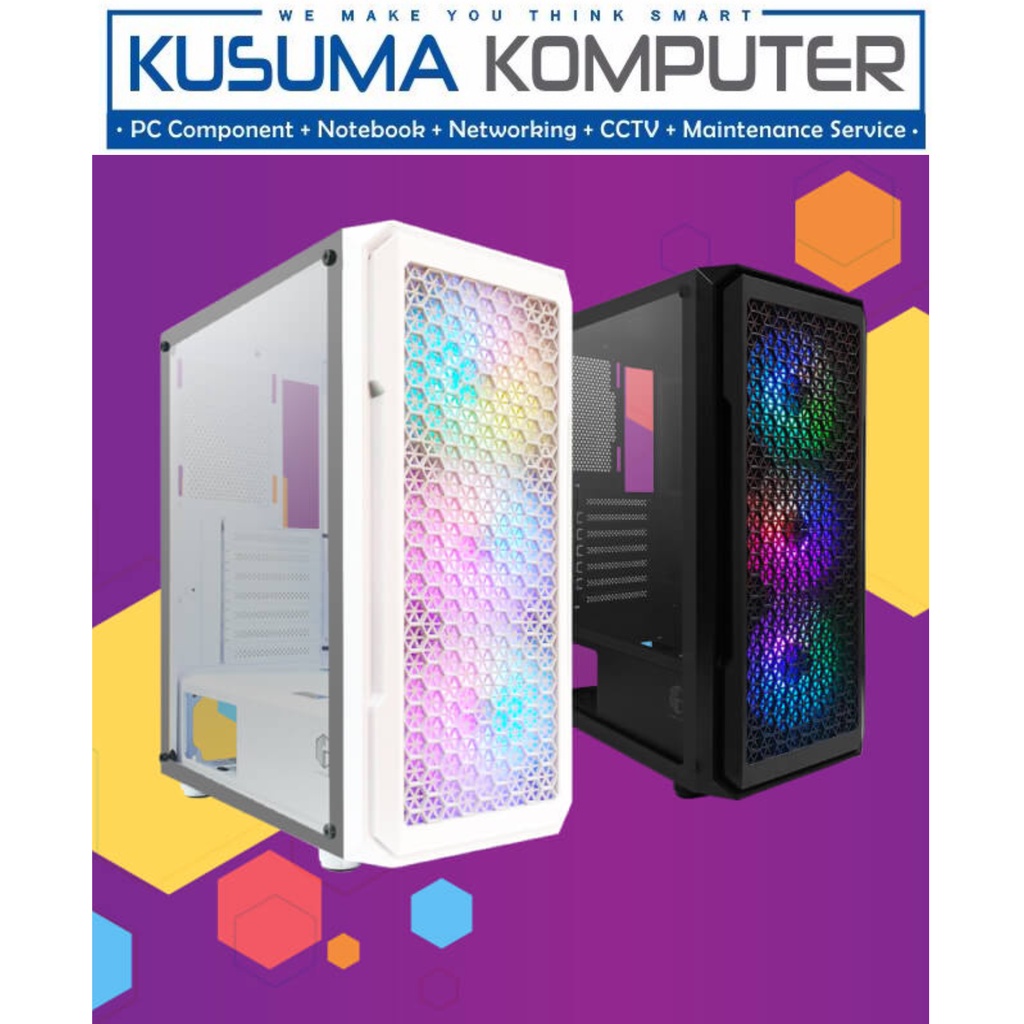 Jual Casing PC Cube Gaming NAVA Black + 3 Fan RGB | Shopee Indonesia