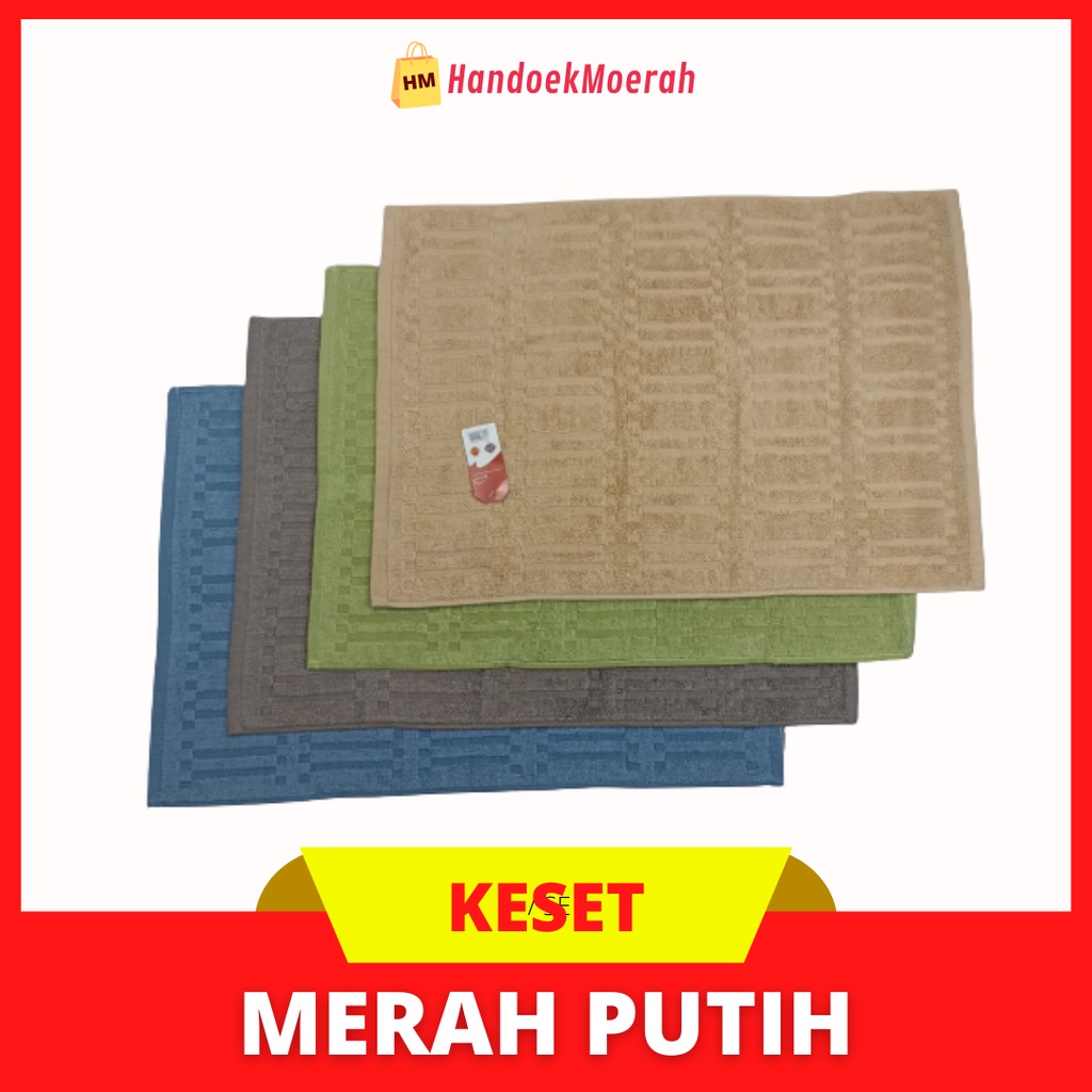 Jual Keset Terry Palmer Murah / Bath Mat Merah Putih Motif 30528 ...