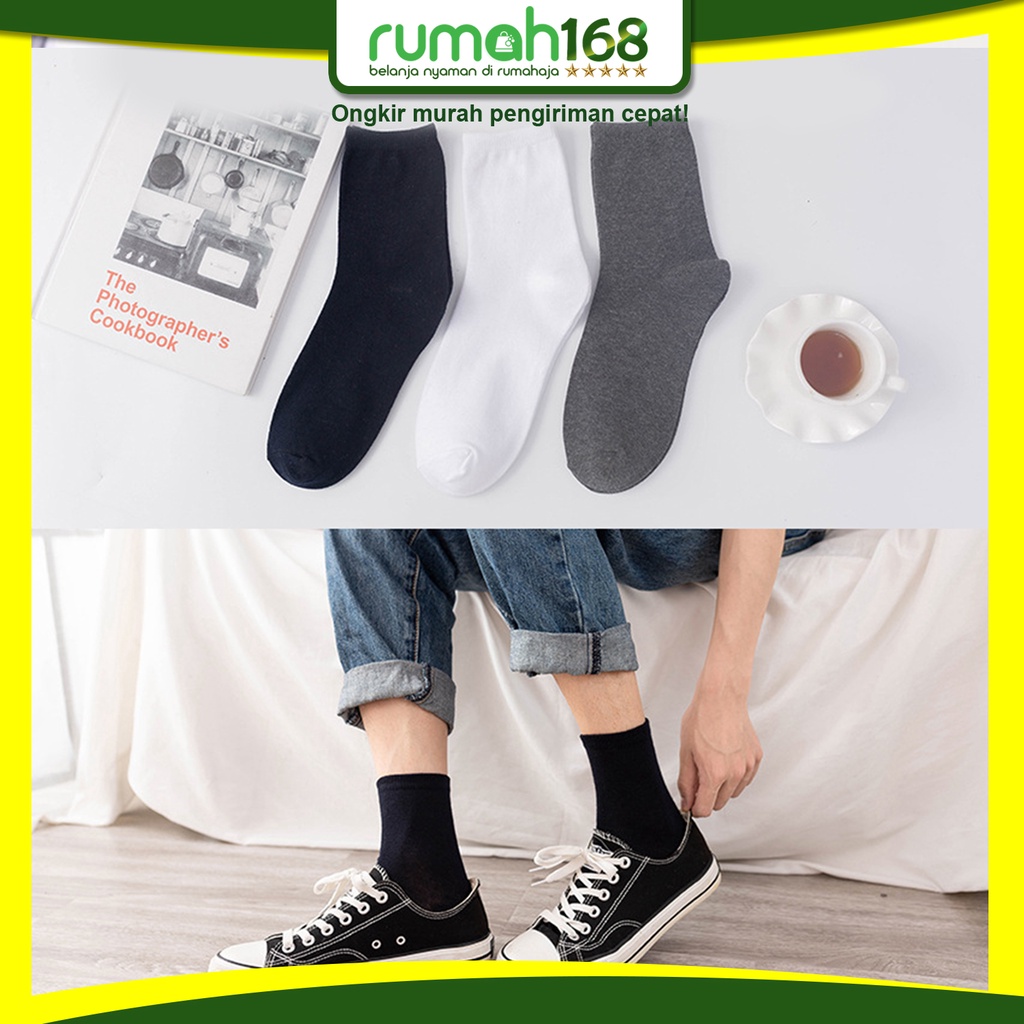 Jual PROMO 4.4 PUNCAK ☀RUMAH168☀ KK03 Kaos Kaki Olah Raga Polos Pria Wanita Motif Extra Panjang ...