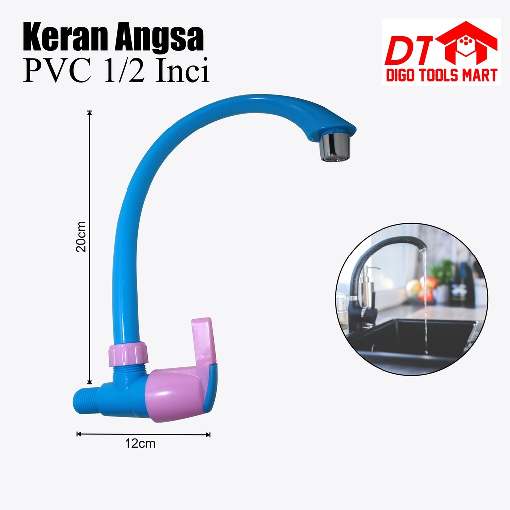 Jual Keran Angsa PVC 1/2 Inci Keran Angsa Plastik Keran Air Cuci Piring ...