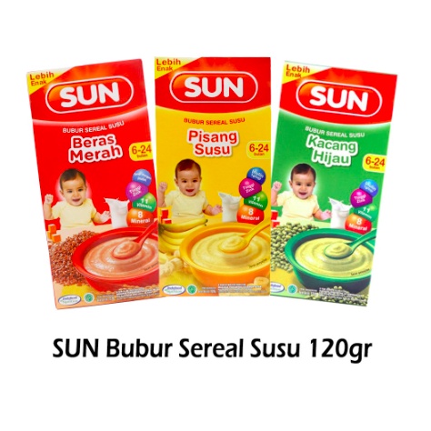 Jual SUN Bubur Sereal Susu BERAS MERAH/ Brokoli Wortel / PISANG /AYAM ...