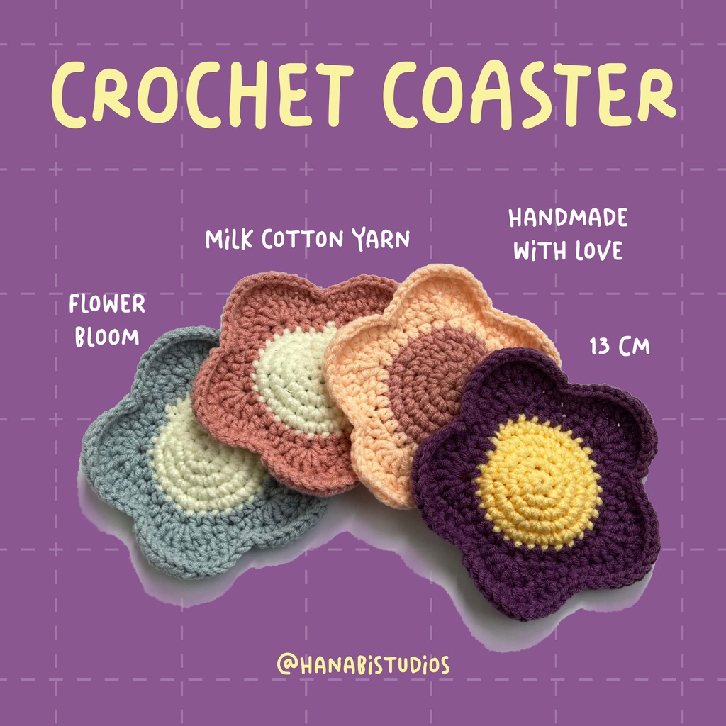 Jual TATAKAN GELAS AESTHETIC / TATAKAN GELAS RAJUT / COASTER / CRHOCET ...