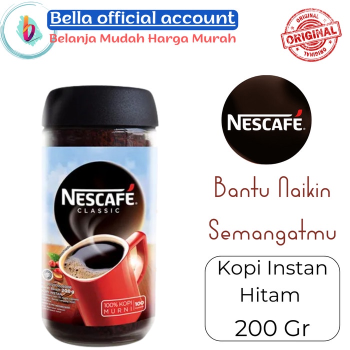 Jual NESCAFE Classic Kopi Instan Kopi Hitam 200 gr Jar | Shopee Indonesia