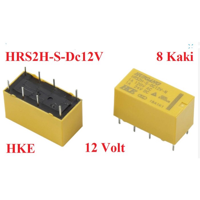 Jual Relay HKE HUIGANG PCB 8 pin kaki 12volt HRS2H-S-DC12V HRS2H ...