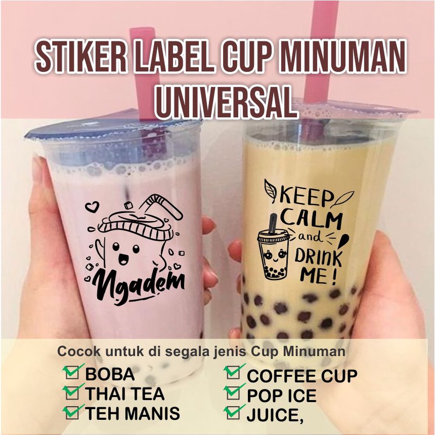 Jual 100pcs Stiker Tempel Cup Segala Jenis Minuman | Shopee Indonesia