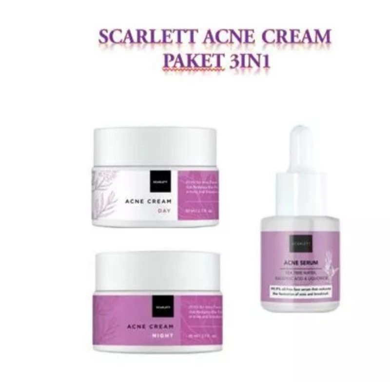 Jual Scarlett Acne crem 1 paket 3in1 | Shopee Indonesia