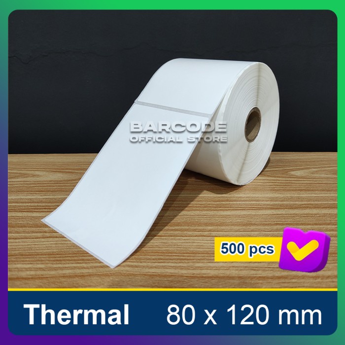 Jual Therm Label Barcode Direct Thermal 80X120Mm Stiker Label Thermal Isi 500 Pcs | Shopee Indonesia