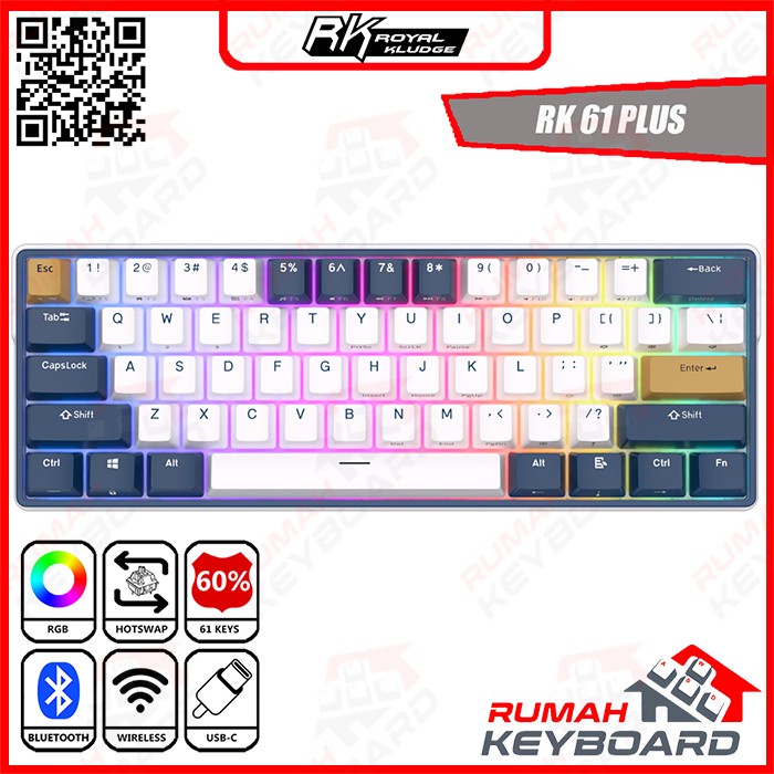 Jual MECHANICAL KEYBOARD - ROYAL KLUDGE - RK61 PLUS - 3 MODE - RGB ...
