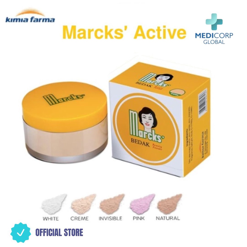 Jual Marcks active bedak tabur / loose powder pink / cream / natural ...