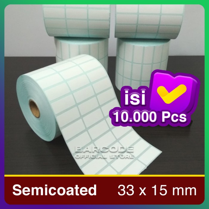 Jual Barcode Label Sticker Barcode 33Mm X 15Mm ( 3 Line ) Semicoated ...