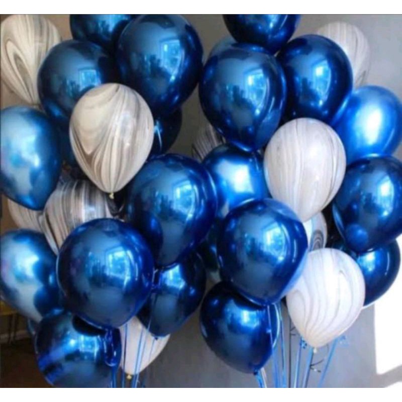 Jual Balon Biru I Balon Latex Metalik 12 Inch Paket 10 Pcs Warna Biru I ...