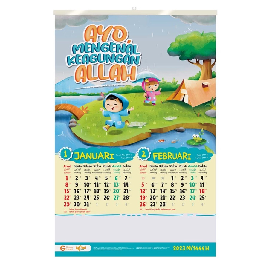 Jual Kalender Meja dan Kalender Dinding Gantung Anak Regional Kaligrafi ...
