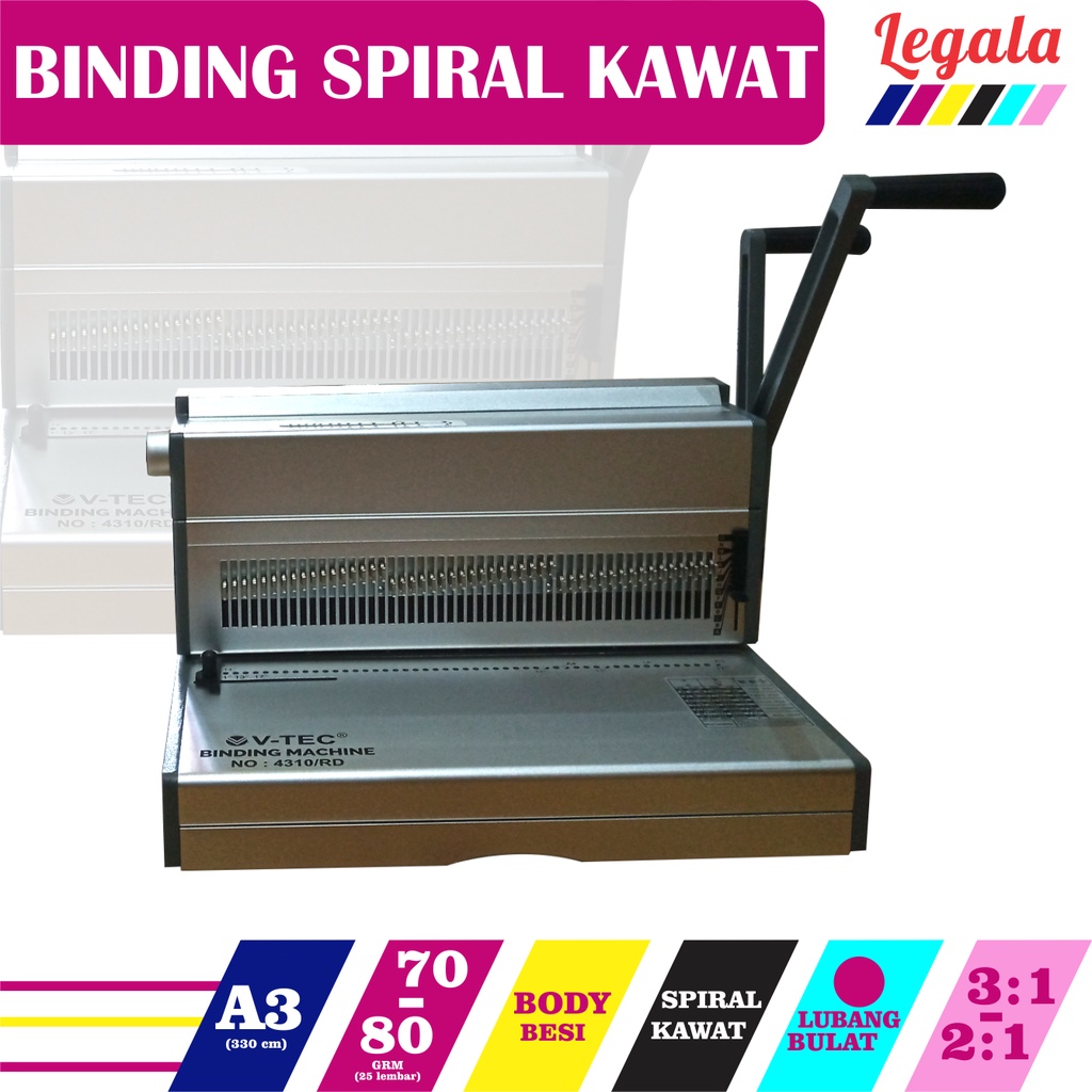Jual MESIN JILID BINDING KAWAT A3 V-TEC (include peti + wrapping ...