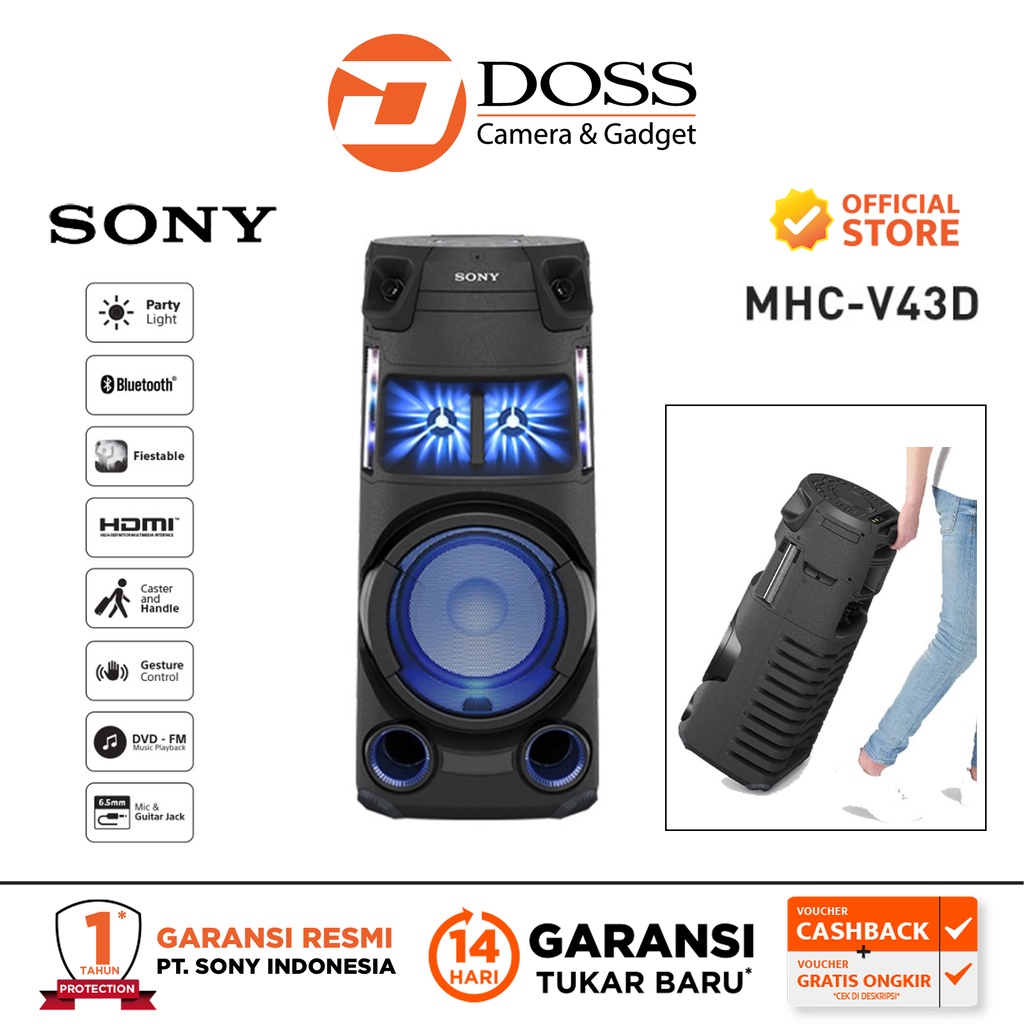 Jual Sony MHC V43D / MHC V43D / V43D High Power Audio System Bluetooth ...