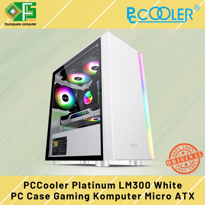 Jual PCCooler Platinum LM300 White | PC Casing Komputer Gaming Putih ...