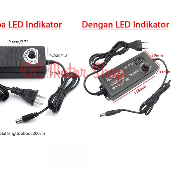 Jual Adjustable Adaptor 3V-24V DC 2A 5V 12V Power Supply Display Voltmeter - TANPA LED | Shopee ...