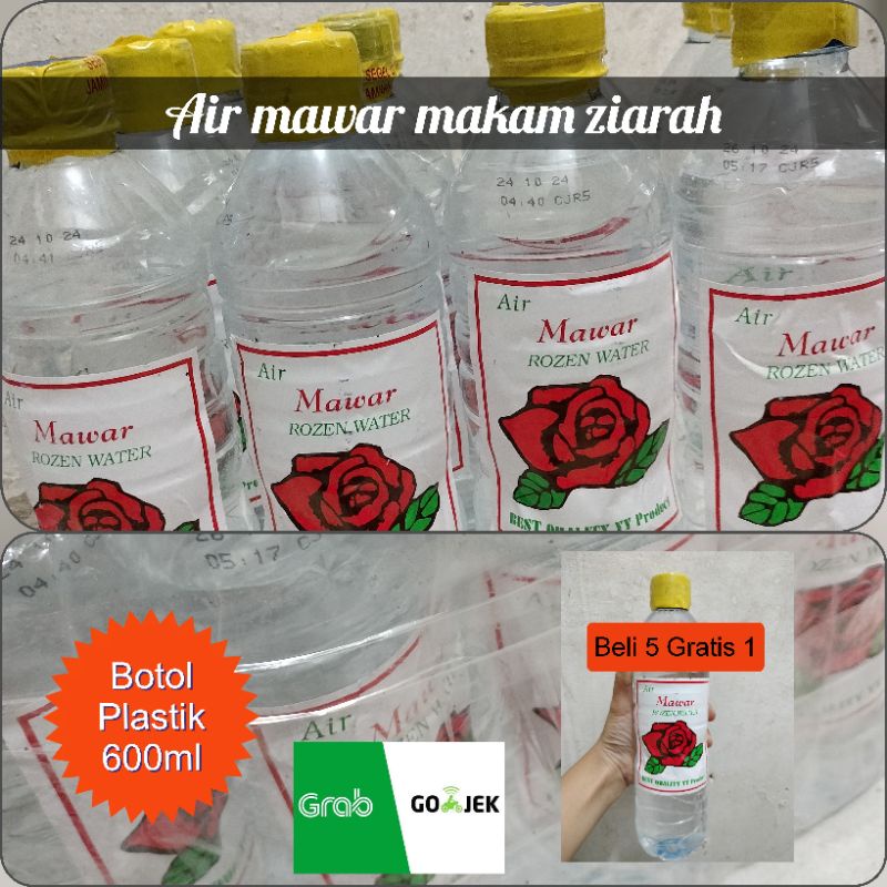 Jual air mawar makam ziarah 5 botol plastik 600ml | Shopee Indonesia