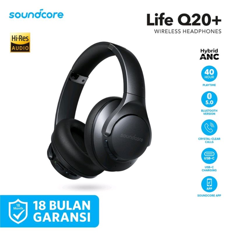 Jual ANKER Soundcore Life Q20+ Q20 Plus Active Noice Cancelling ...
