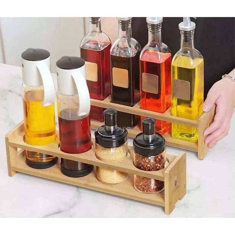 Jual Rak tempat minyak/ wooden rack oil sauce (40 10,5 11) | Shopee ...