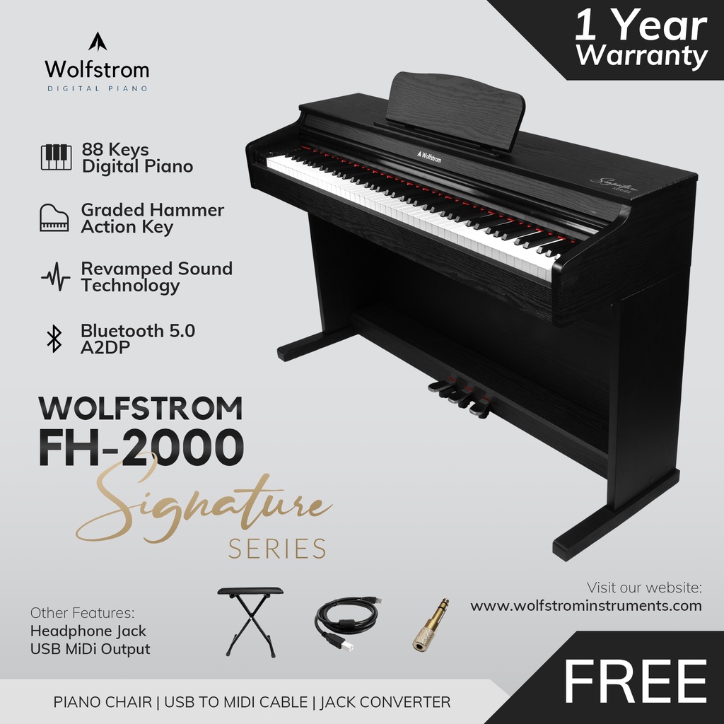 Jual Wolfstrom FH-2000 Signature Series Digital Piano Graded Hammer ...