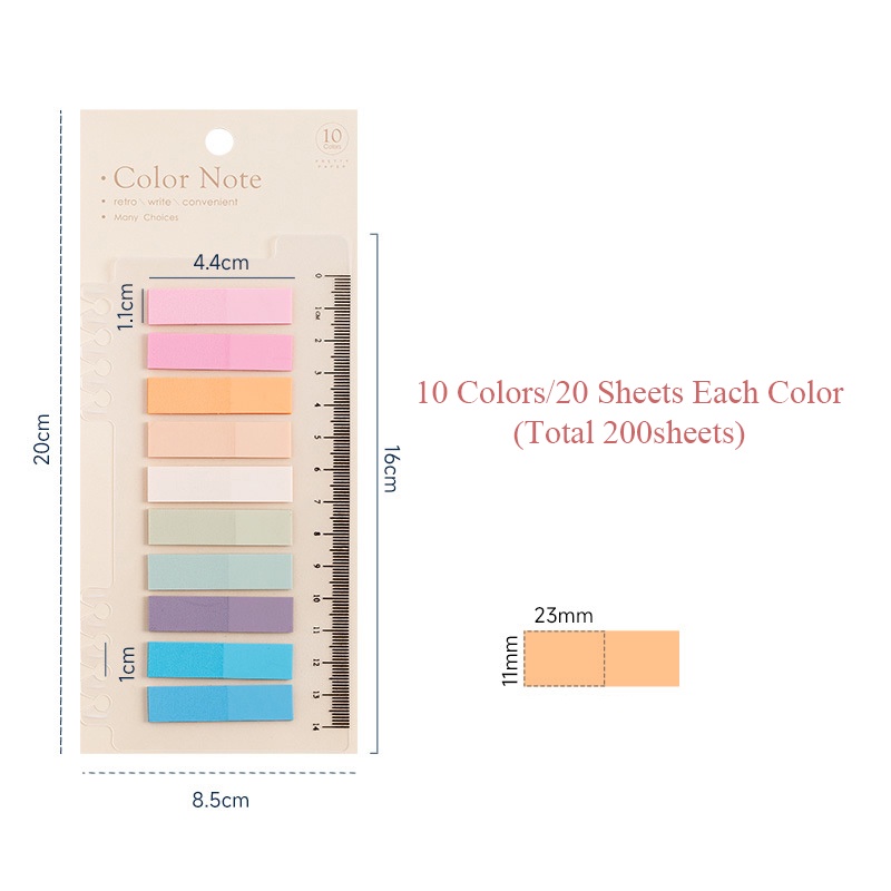 Jual 200 Lembar Sticky Note Warna Neon Untuk Penanda Buku / Sekolah ...