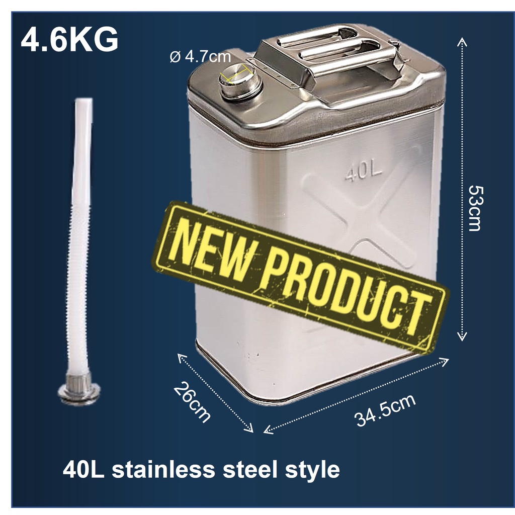 Jual Jerigen/Jerry can/Jerrycan/Kontainer 40L Stainless 304 tebal 0.8mm ...