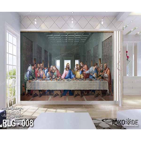 Jual 3D Wallpaper Custom Dinding Sticker KRISTEN Stiker Perjamuan ...