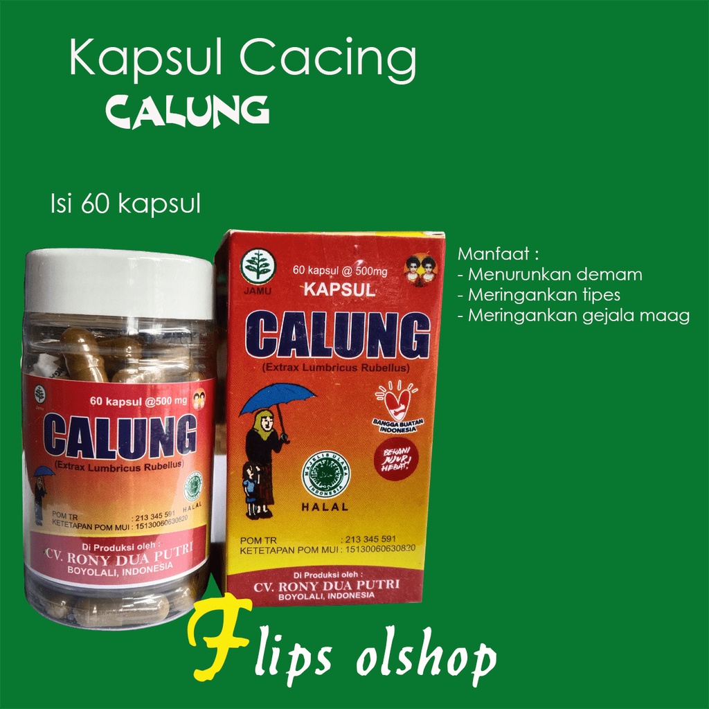 Jual KAPSUL CACING CALUNG ISI 60 KAPSUL | OBAT TIPES | Shopee Indonesia