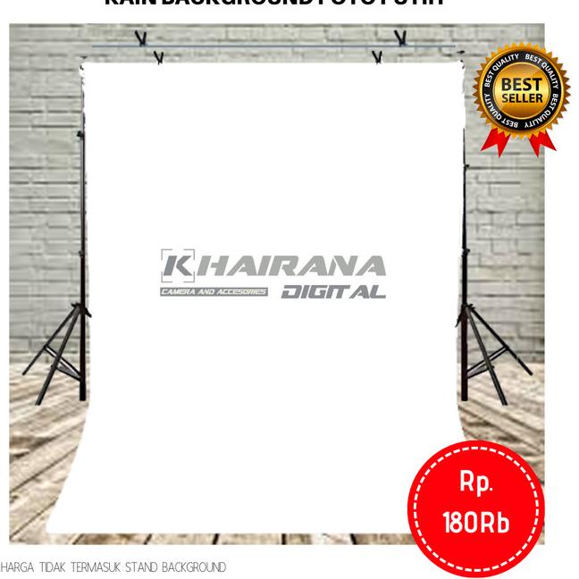 Jual Kain Background Backdrop Studio Foto 3x2.5 Meter -PUTIH POLOS ...