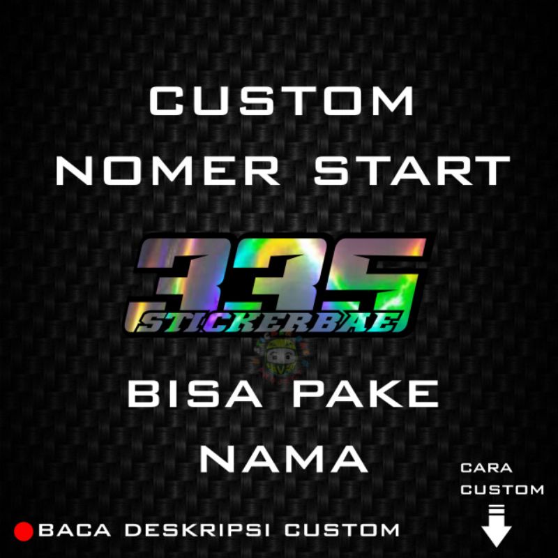 Jual Stiker custom nomer start Nomer race dan nama NOMOR DRAG RACE suka ...