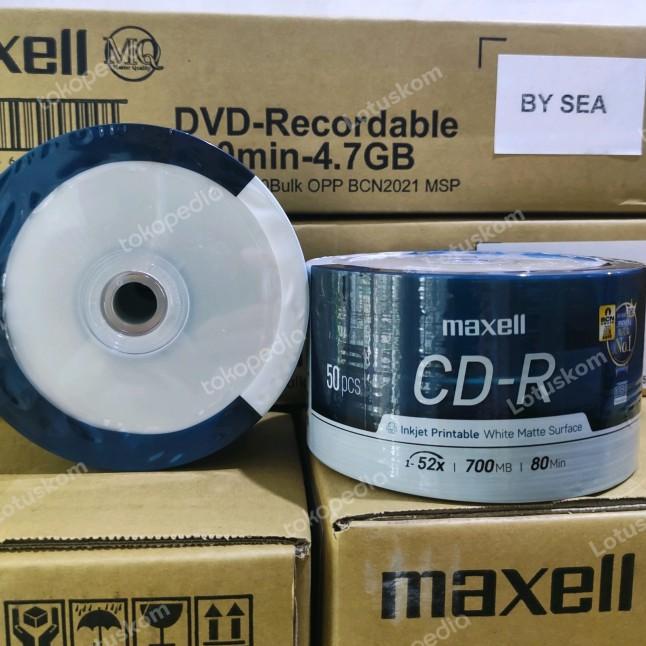 Jual CD-R Maxell Inkjet Printable White Surface 52X 700MB (50pcs ...