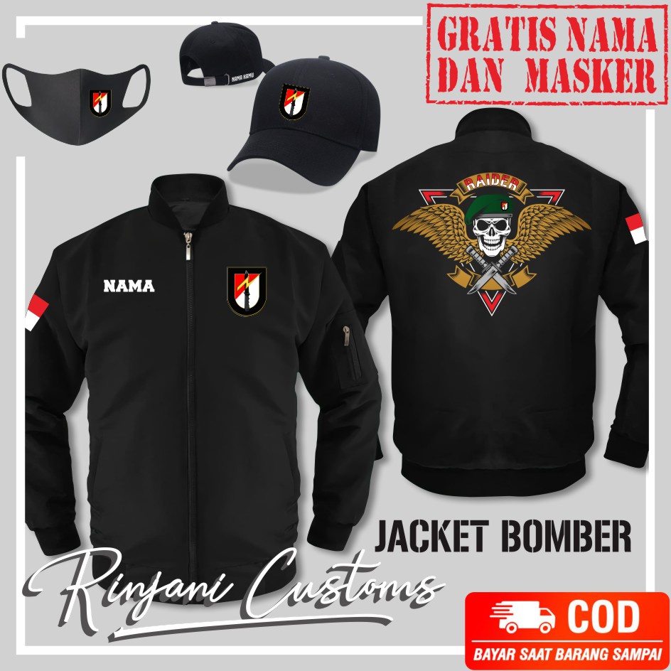 Jual BOMBER RIDER TNI AD GRATIS MASKER DAN BISA PASANG NAMA-BOMBER TNI ...