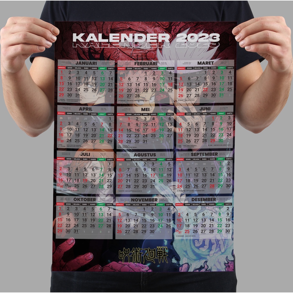 Jual Kalender Tahun 2023 Tema Anime ukuran A3 A4 | Shopee Indonesia