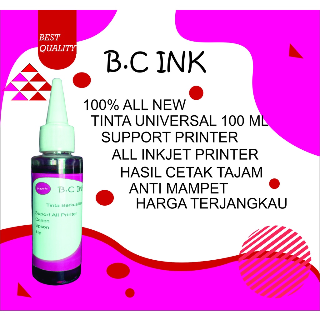 Jual Tinta Universal INK 100ml Magenta / Merah | Shopee Indonesia