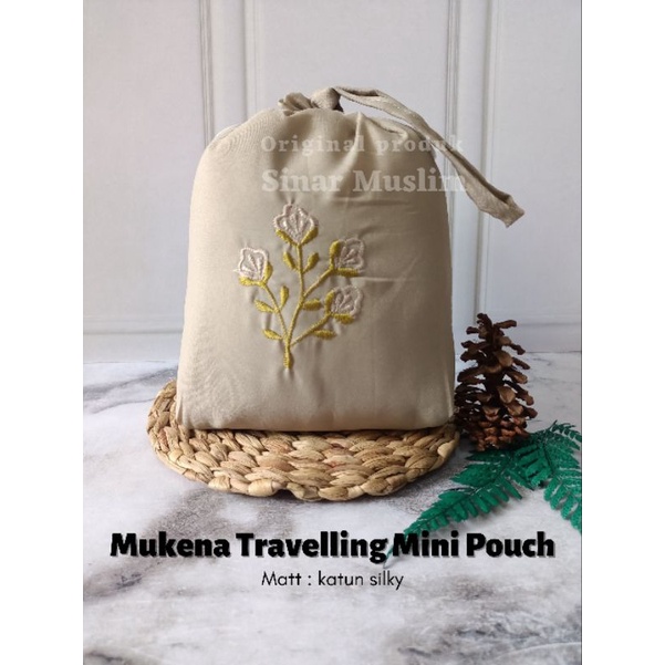Jual FREE TASBIH Mukena travel katun tas serut bordir bunga / mukenah ...