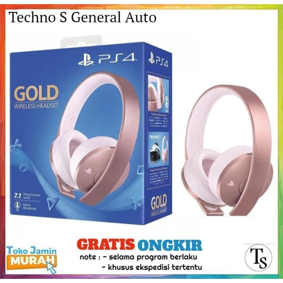 Jual PS4 Headset Gold Edition ear phone head phone Wireless Original playstation | Shopee Indonesia