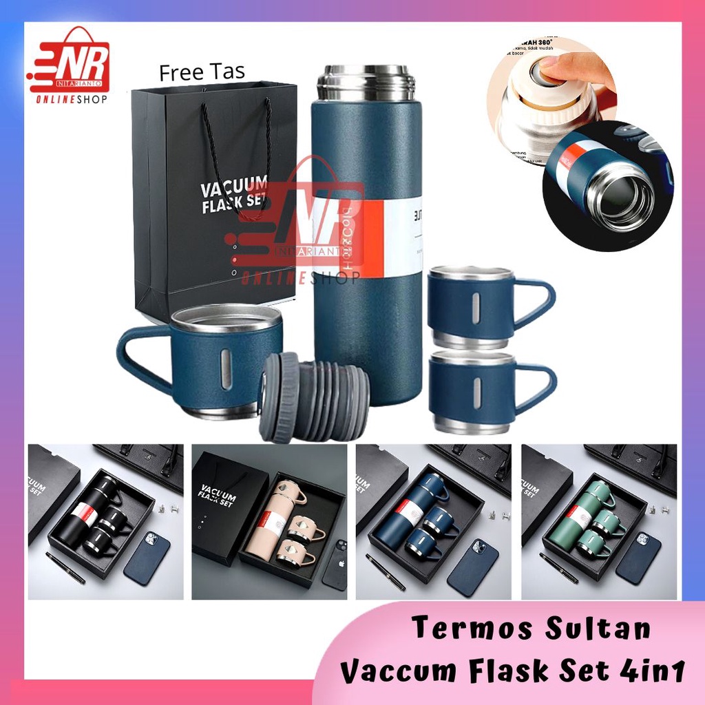 Jual Termos Sultan Vacuum Flask Set Botol Minum Cangkir Premium 500ml ...